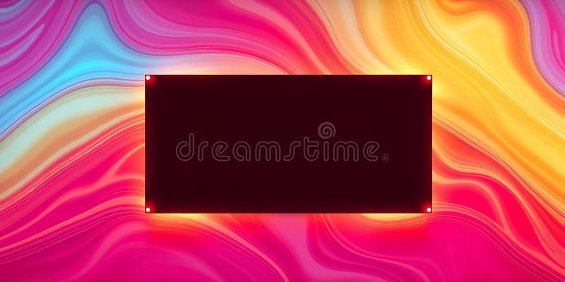 Abstract Background with Colorful Swirls and a Dark Rectangle in the ...