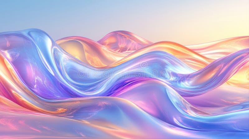 Abstract Background with Colorful Waves and Fluid Reflections in ...