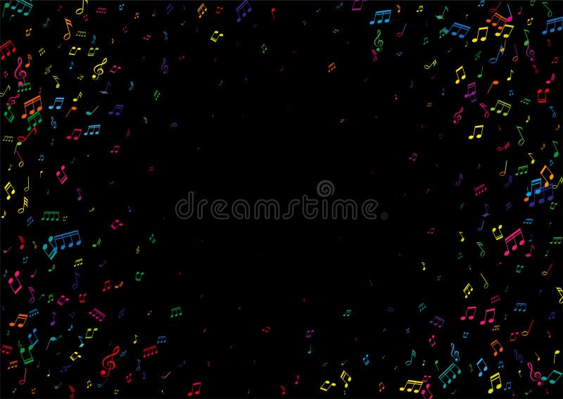 Abstract Background with Colourful Music Notes Border Stock Vector ...