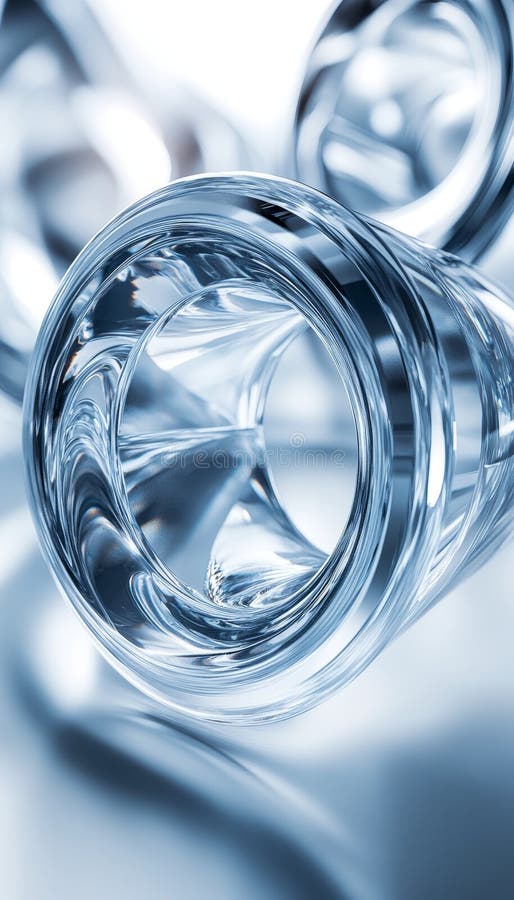 Abstract Background Composed, of Interlocking, Glass Shapes with ...