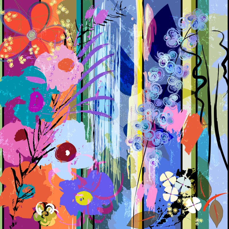 Spring Flowers Stripes, Strokes and Splashes, Summer and Spring Color ...