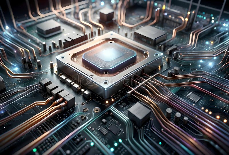 Abstract Background, Computer Motherboard and Internet Network Stock ...