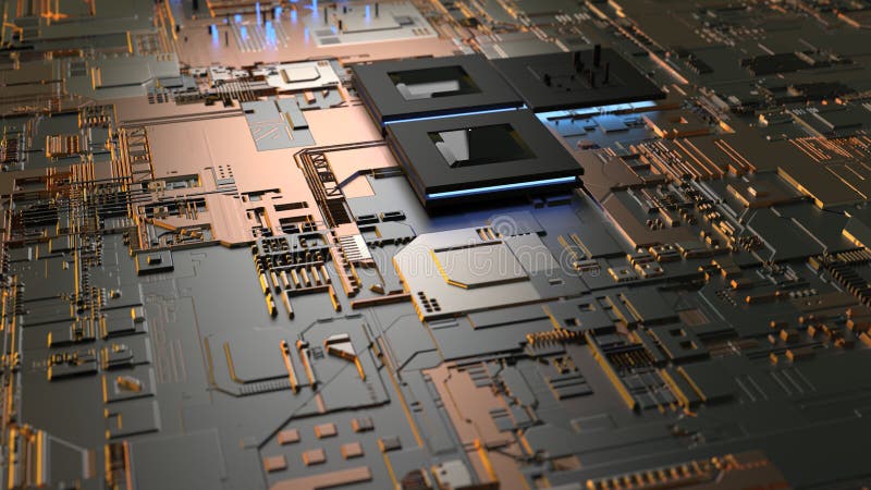 Details of Computer Circuit Boards Close Up Stock Illustration ...