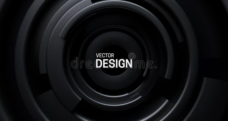 Abstract Background with Concentric Black Shapes. Stock Vector ...