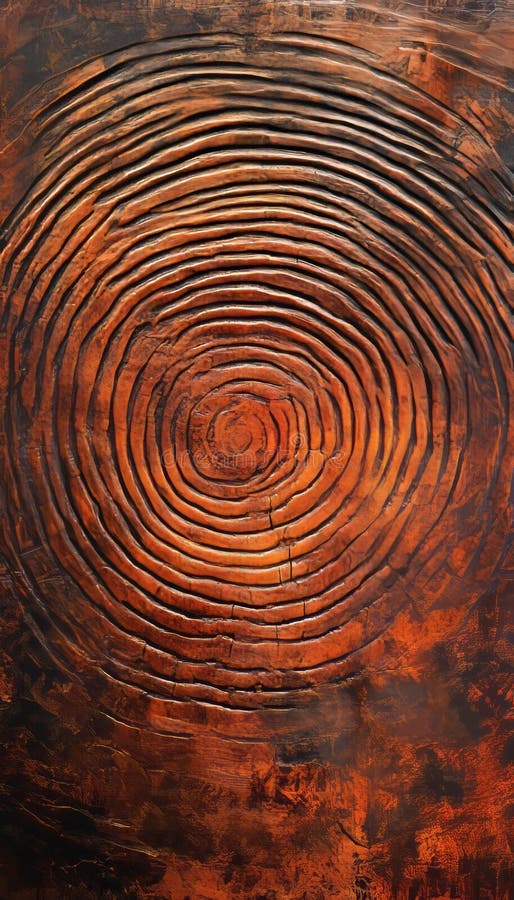 Abstract Background of Concentric Circles on Copper Texture, Rustic ...