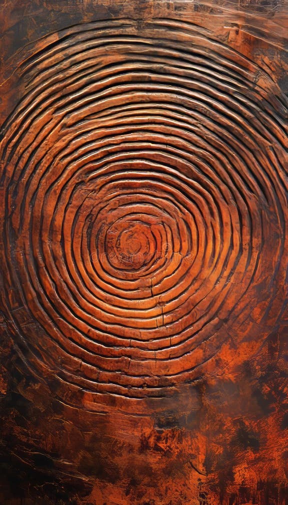 Abstract Background of Concentric Circles on Copper Texture, Rustic ...