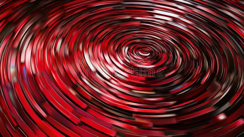 Abstract Background, Concentric Red and Black Metallic Circles, Ripple ...