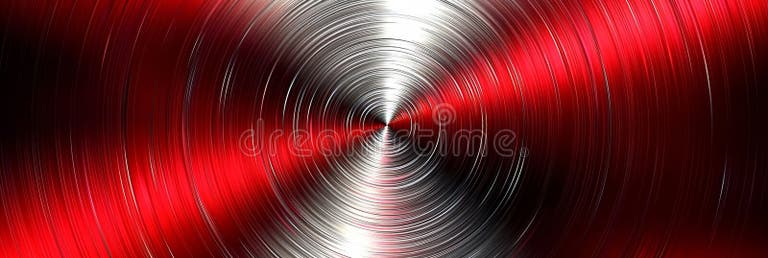 Abstract Background with Concentric Red and Metallic Silver Circles ...
