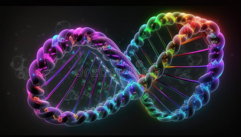 Abstract Background Concept of DNA String, DNA Strain, DNA Spiral ...