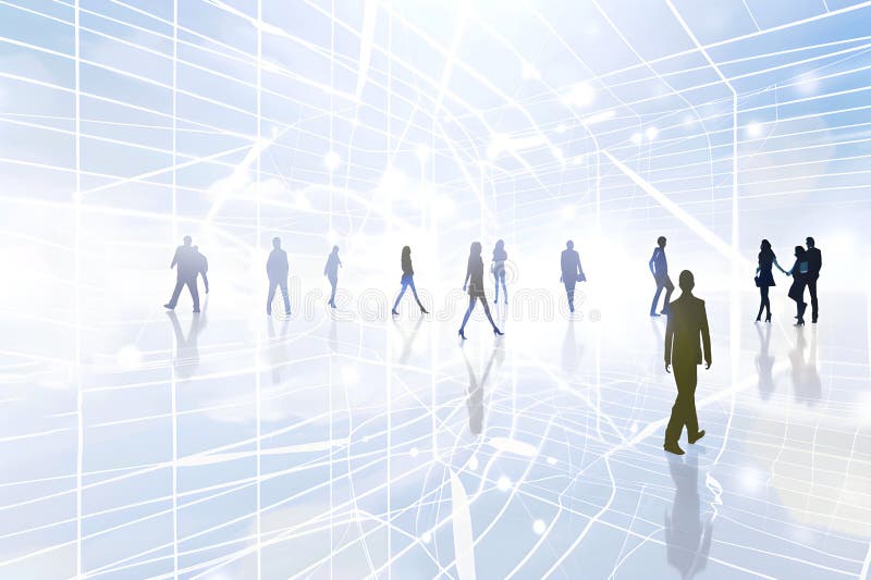 An Abstract Background with the Concept of Network Connection, People ...