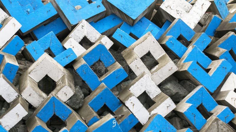 Abstract Background of Concrete Blocks White and Blue Stock Photo ...
