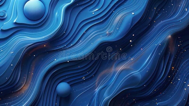 Abstract Background of Cones and Circles in Isometric Space with Blue ...