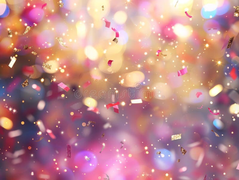 Abstract Background with Confetti and Lights Stock Illustration ...