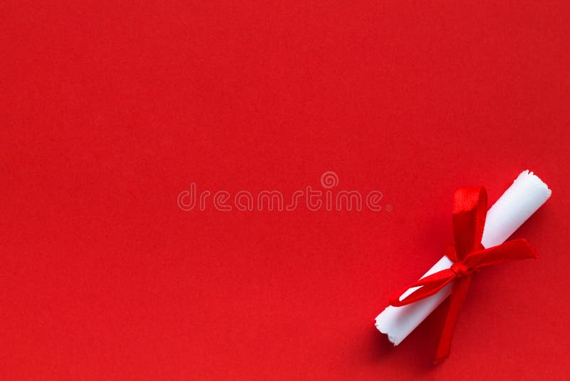 Abstract Background. Congratulations Scroll with Red Ribbon on Red ...