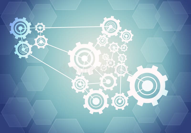 Connected cogs gears stock vector. Illustration of power - 72760258