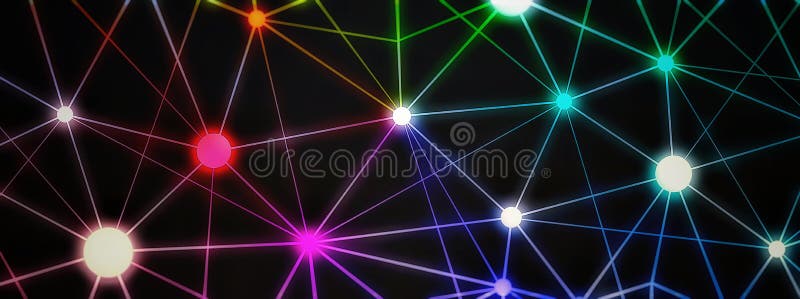 Abstract Background Connected by Lines of Light with a Complex ...