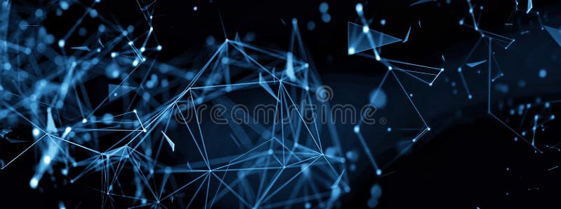 Abstract Background Connected by Lines of Light with a Complex ...