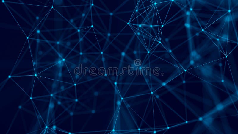 Big Data Visualization. Abstract Background with Connecting Dots and Lines. 3D Rendering. High ...