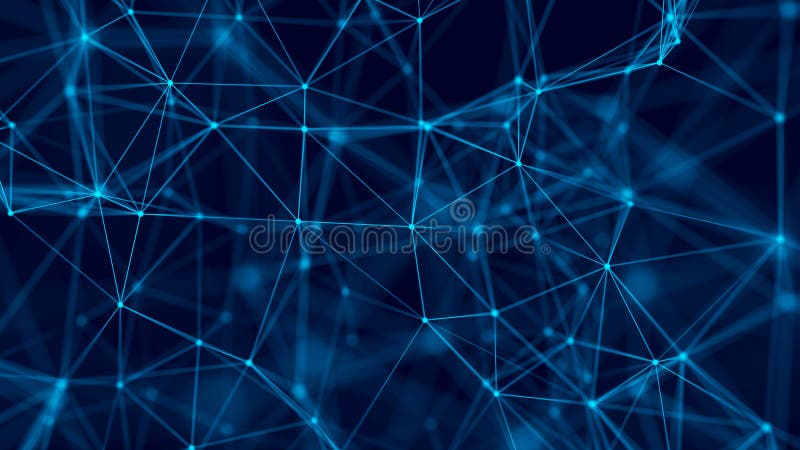 Big Data Visualization. Abstract Background with Connecting Dots and Lines. 3D Rendering. High ...