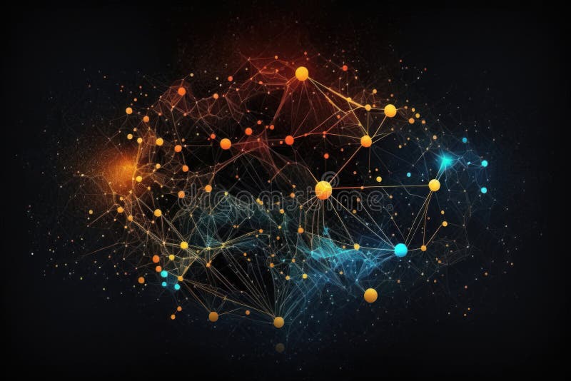 Abstract Background with Connecting Dots and Lines. Generation AI Stock ...