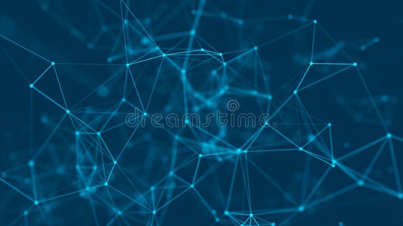 Abstract Background With Connecting Dots And Lines Distribution Of Triangular Shapes In Space