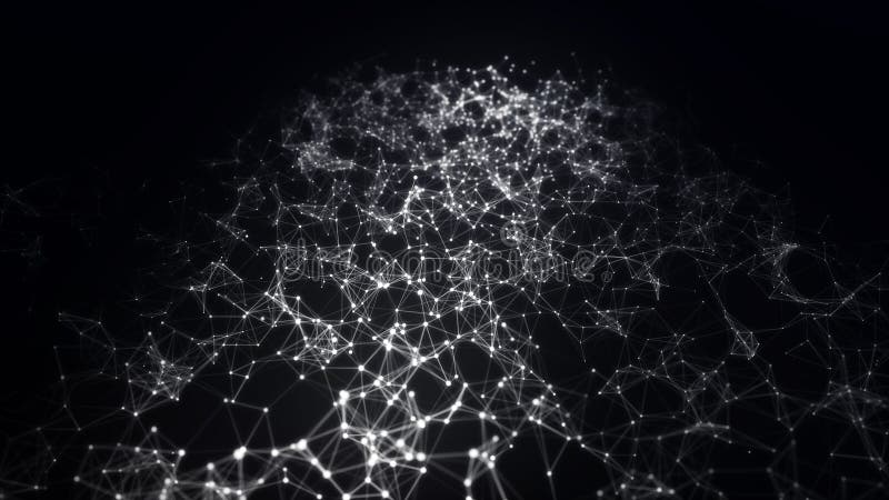 Abstract Background with Connecting Dots and Lines. Network Connection Structure. Plexus Effect ...