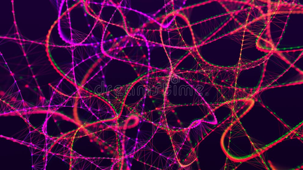 Abstract Background with Connecting Dots and Lines. Neural Connections ...