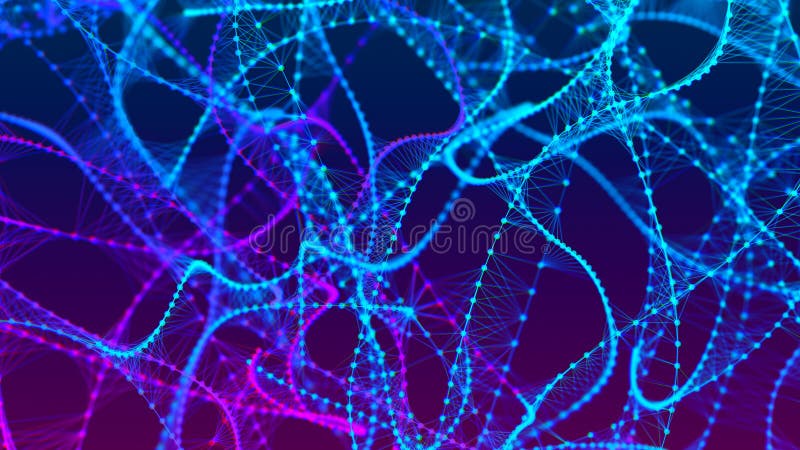 Abstract Background With Connecting Dots And Lines Neural Connections Network Connection