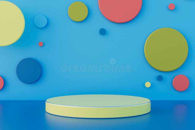 Abstract Background Consisting of Multi-colored Circles and a Podium ...