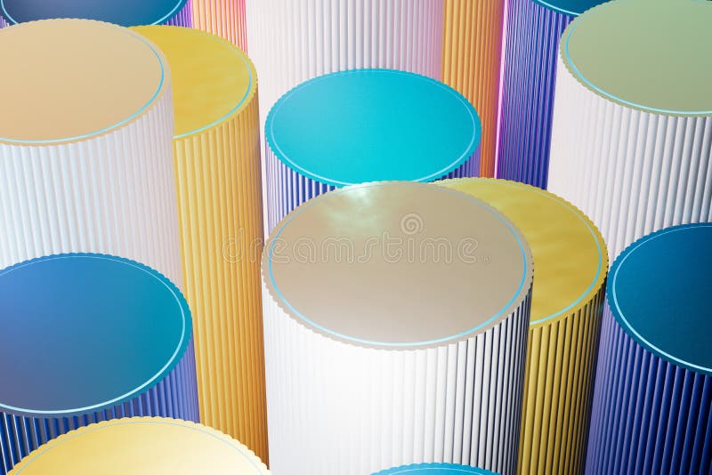 Abstract Background Consisting of Multi-colored Cylinders for Placing ...