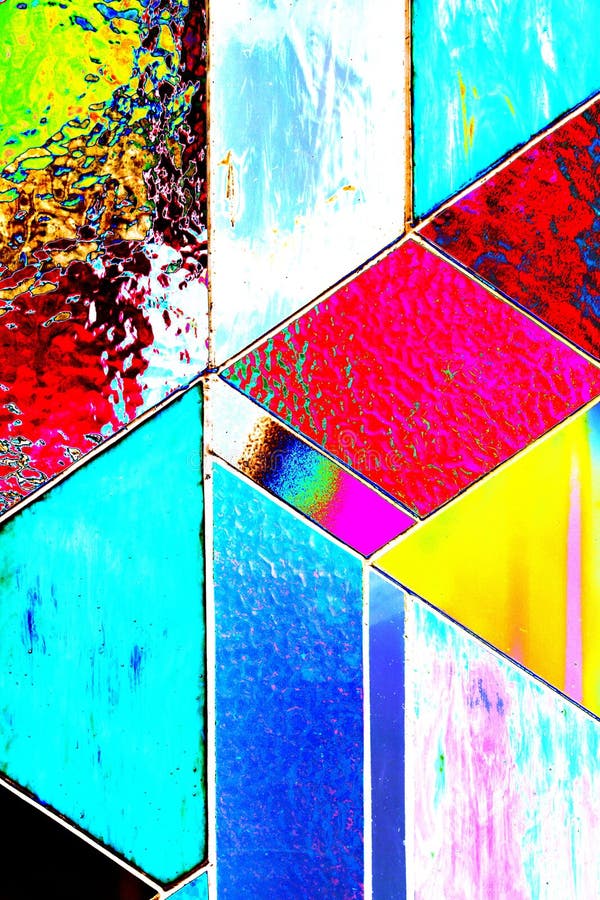 Abstract Background Consisting of Multicolored Glass Squares in a Row ...