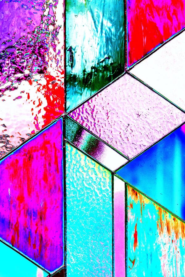 Abstract Background Consisting of Multicolored Glass Squares in a Row ...