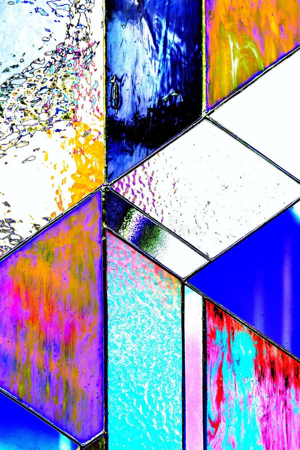 Abstract Background Consisting of Multicolored Glass Squares in a Row ...