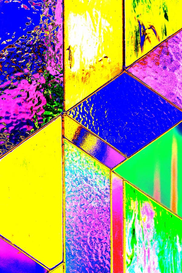 Abstract Background Consisting of Multicolored Glass Squares in a Row ...