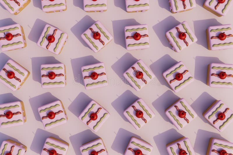 An Abstract Background Consisting of Patterns of Cakes on a Pastel ...