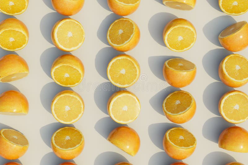 An Abstract Background Consisting of Patterns of Cut Oranges on a White ...