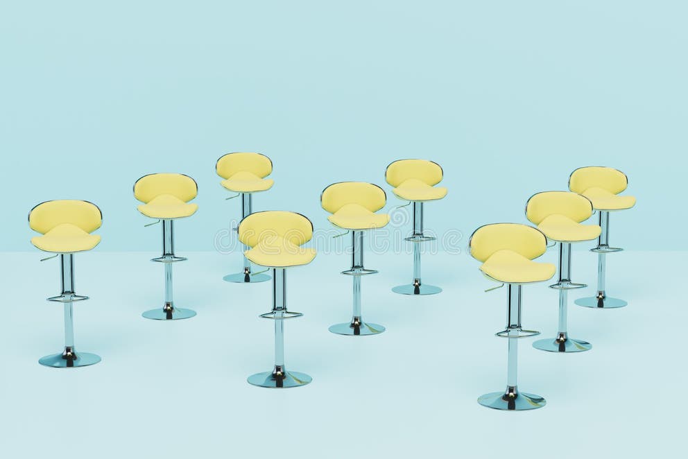 An Abstract Background Consisting of Patterns of Yellow Bar Stools on a ...