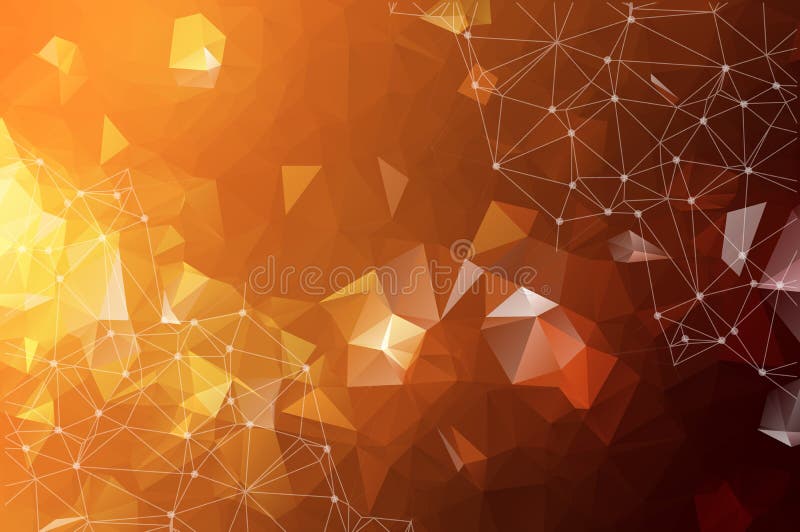 Abstract Background Consisting of Yellow Orange Triangles, Vector ...