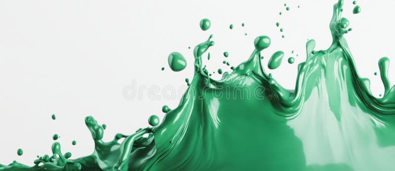 An Abstract Background Consists of a Splashing Liquid Green Color ...