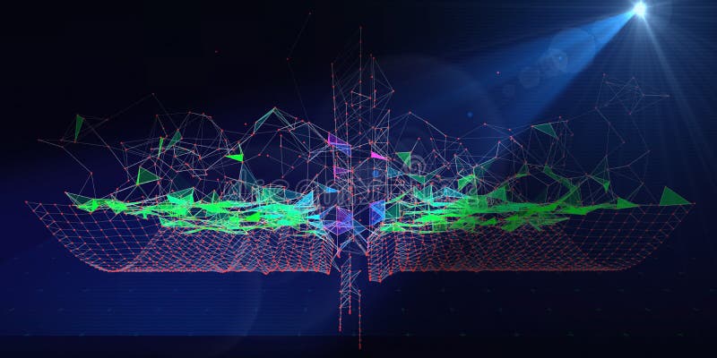 Abstract Background Contain Poligonaly Grid in Web with Light. Big Data ...