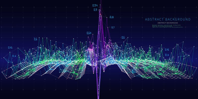 Abstract Background Contain Wireframe Color Graph in Chaotic Tangle ...