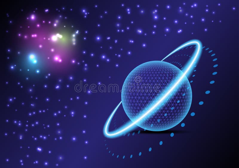 Abstract Background Cosmos a Glowing Circle with a Blue Light Ring ...