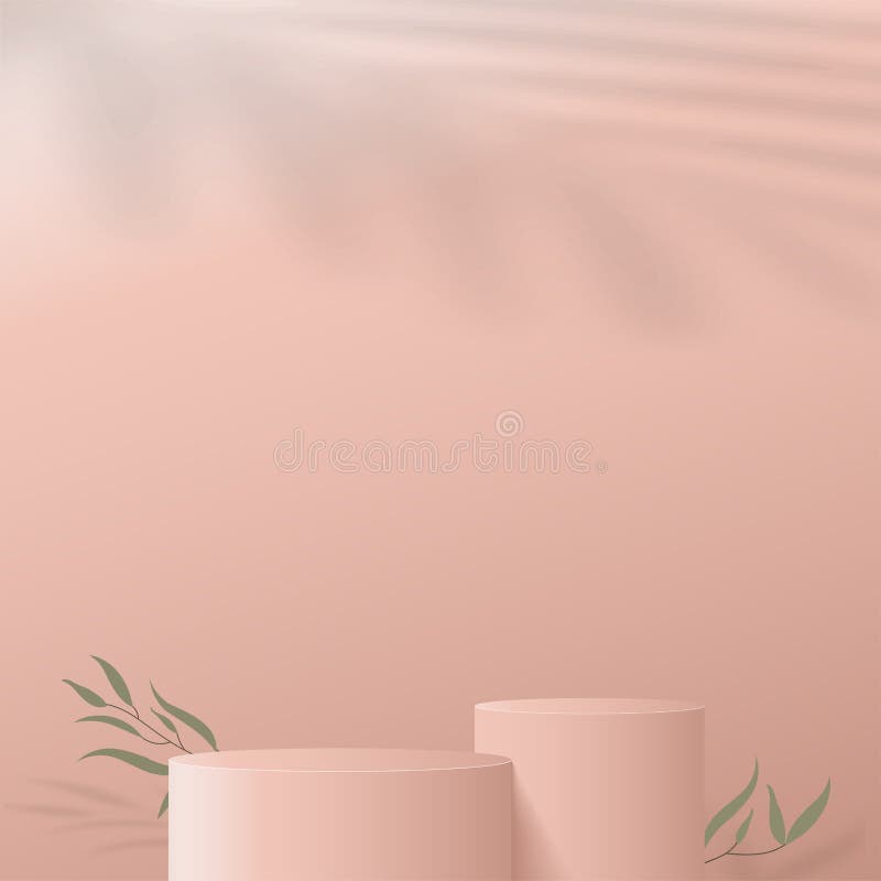 Abstract Background with Cream Color Podium for Presentation. Vector ...