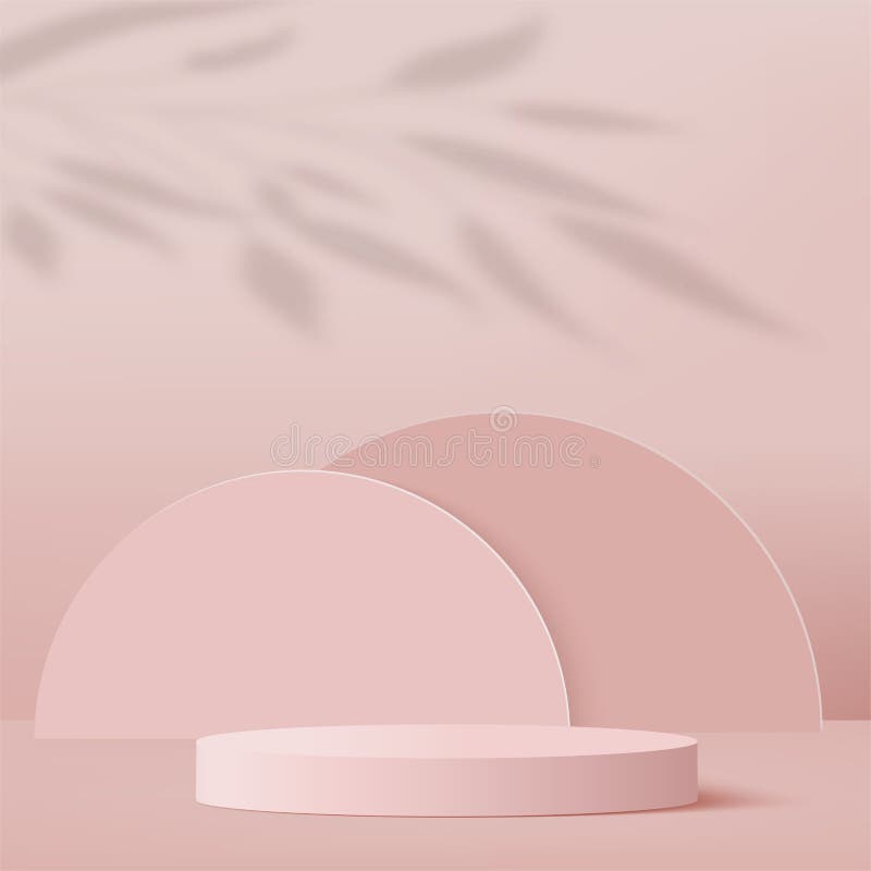 Abstract Background with Cream Color Podium for Presentation. Vector ...