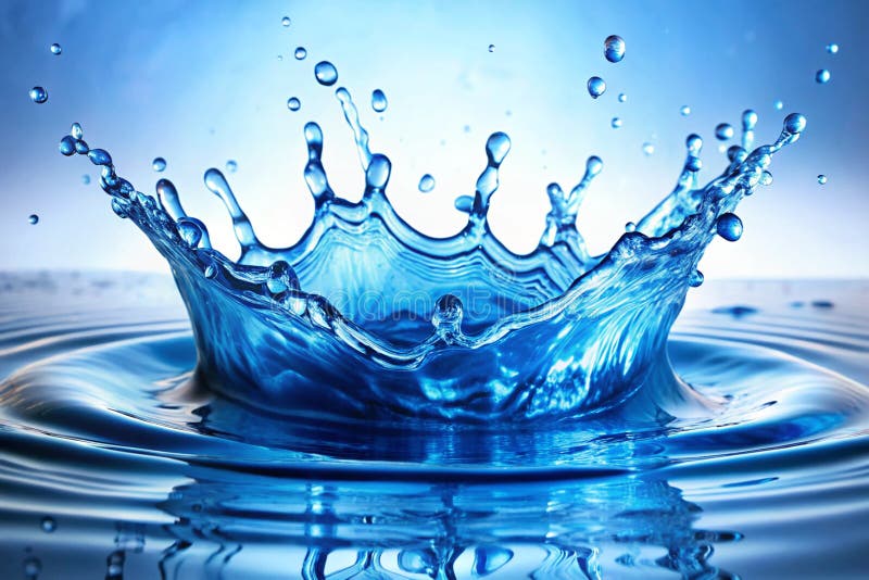 The Abstract Blue Water Splash Background Stock Illustration ...