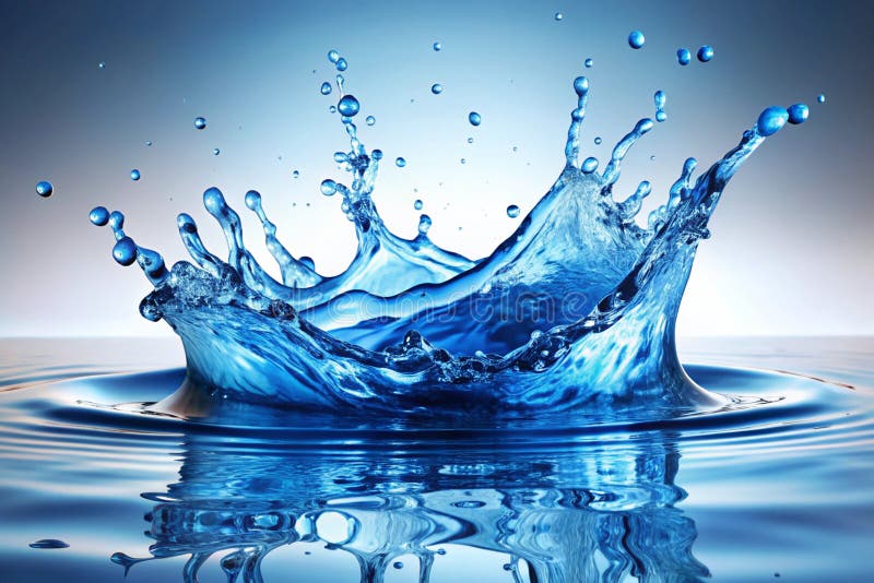 The Abstract Blue Water Splash Background Stock Illustration ...
