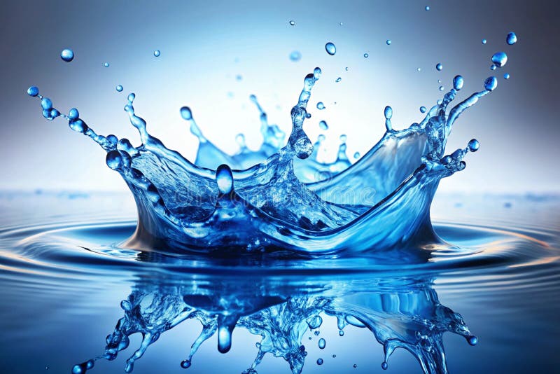 The Abstract Blue Water Splash Background Stock Illustration ...
