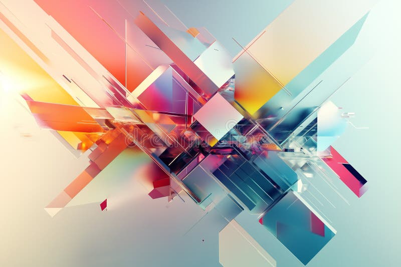 Abstract Background Creation Made from 3d Geometric Shapes by ...