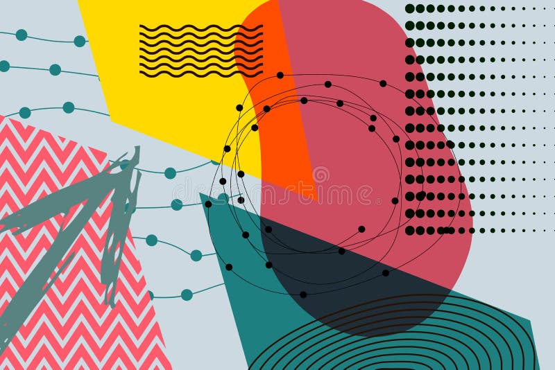 Abstract Background Creative Doodle Art Header with Different Shapes ...