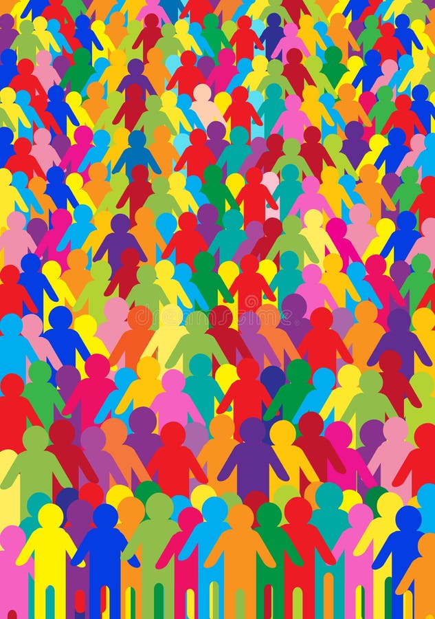 Abstract Background with Crowd of People Stock Illustration ...